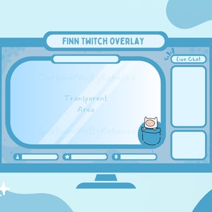Finn Twitch Overlay I Twitch Pack I Twitch Emote Pack I Blue Streamer ...