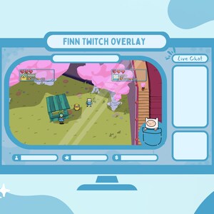 Finn Twitch Overlay I Twitch Pack I Twitch Emote Pack I Blue Streamer ...