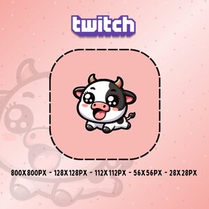 Chibi Cow Emote I Discord Emote Pack I Twitch Emote Pack I White ...