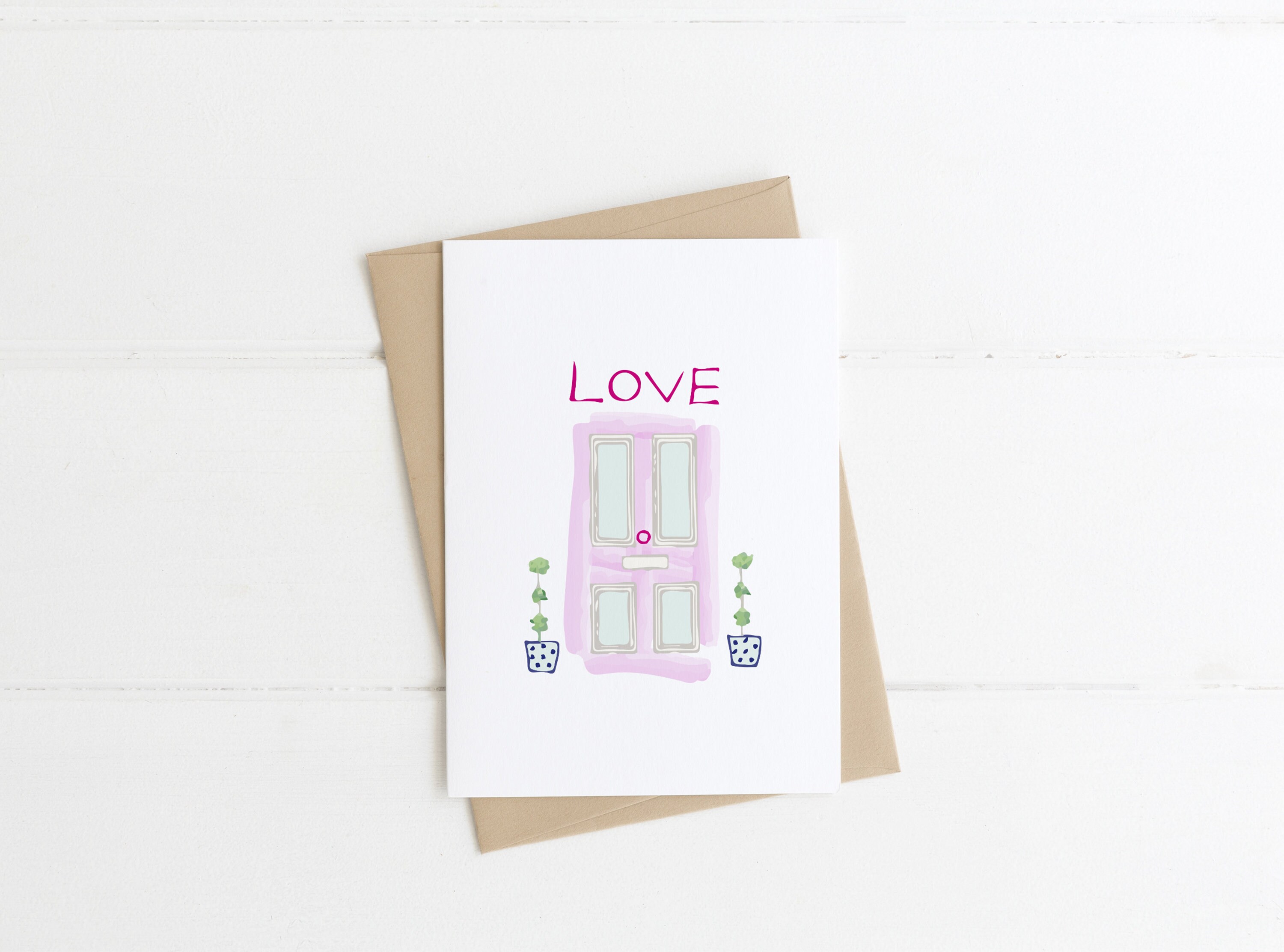 New Home Greeting Card, New Neighbor Card, Moving Annoucement, Hand ...