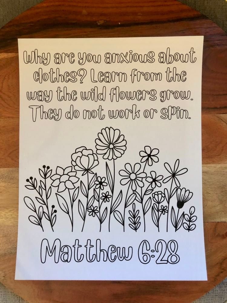 Christian Coloring Page Download, Scripture Coloring Sheet, Matthew 6: ...