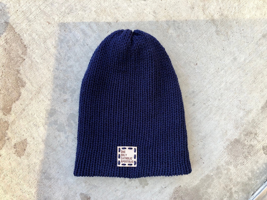 Mens Catholic Hat, Catholic Priest Gift, Navy Winter Hat, Husband ...