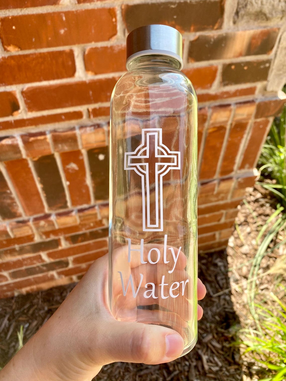 Glass Holy Water Bottle, Large Glass Holy Water Bottle, Catholic Holy ...