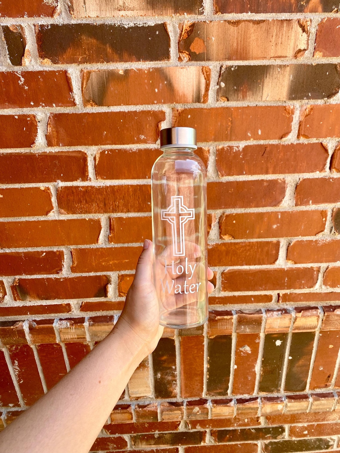 Glass Holy Water Bottle, Large Glass Holy Water Bottle, Catholic Holy ...