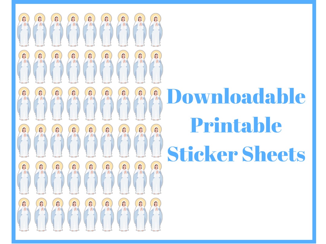 Blessed Mother Stickers: Catholic Printable Sticker Sheet (digital ...