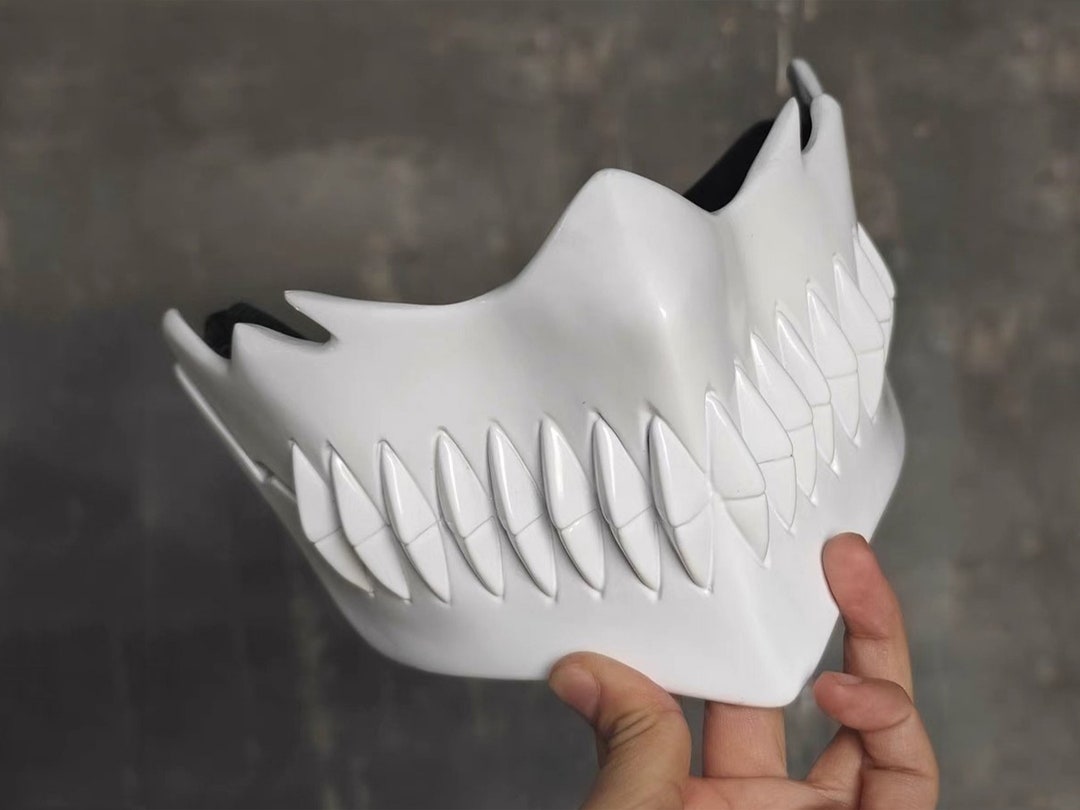 Skeleton Teeth Half Face Mask Tear Halibel Cosplay Adult Mask Halloween ...