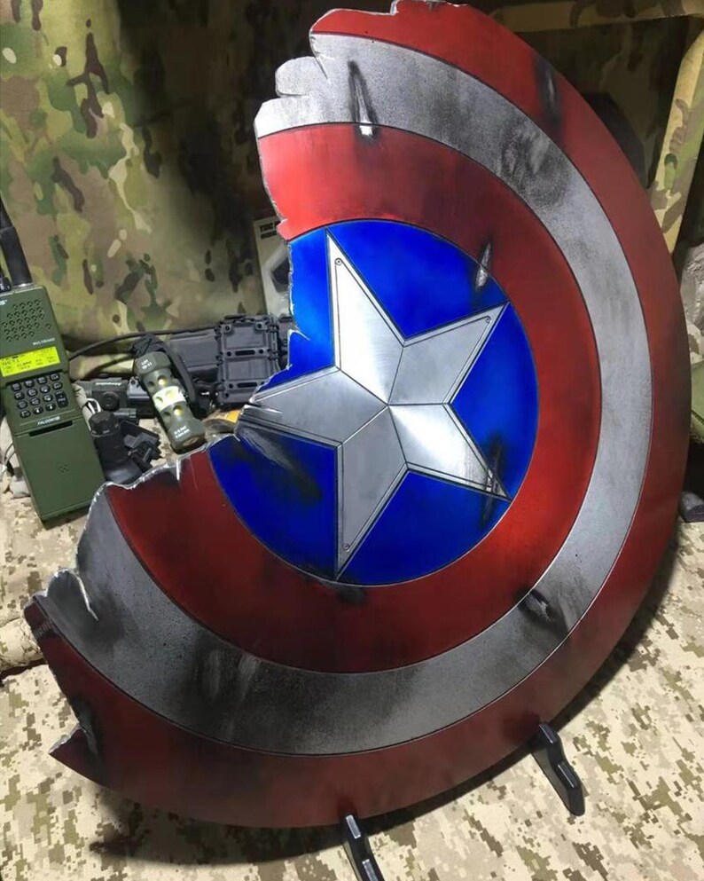 Captain America Damaged Shield Broken Shield Battle Damaged - Etsy