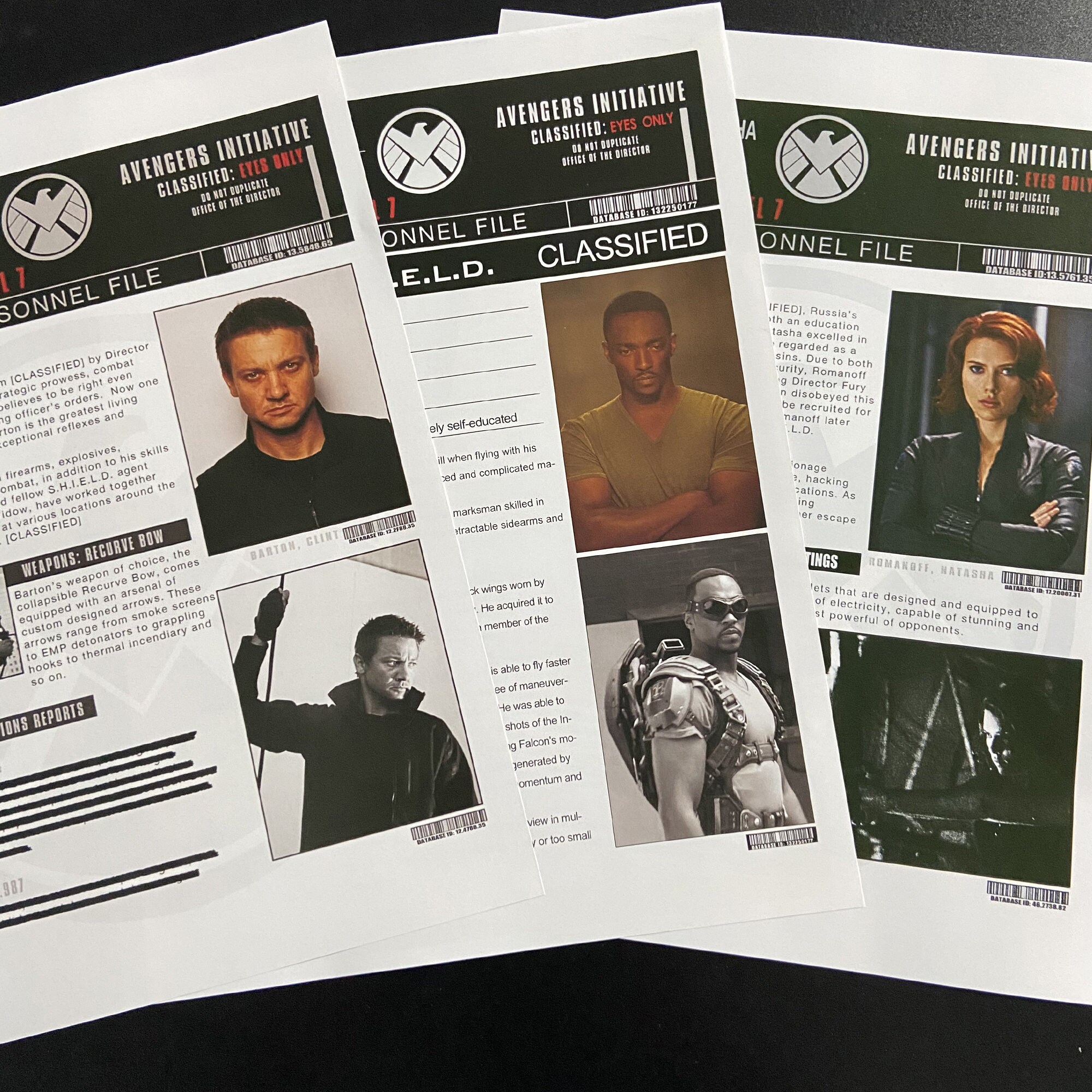 Avengers File Falcon/hulk/black Widow/iron Man File | Etsy