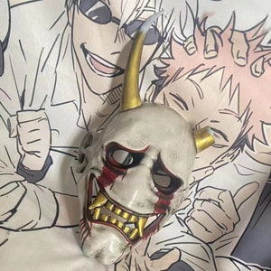 Hannya Mask White and Black Samurai Mask Crying Hannya Halloween Demon ...