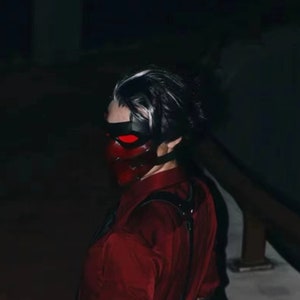 Red Hood Jason Todd Half Face Mask Red Hood Cosplay Mask Outlaws ...