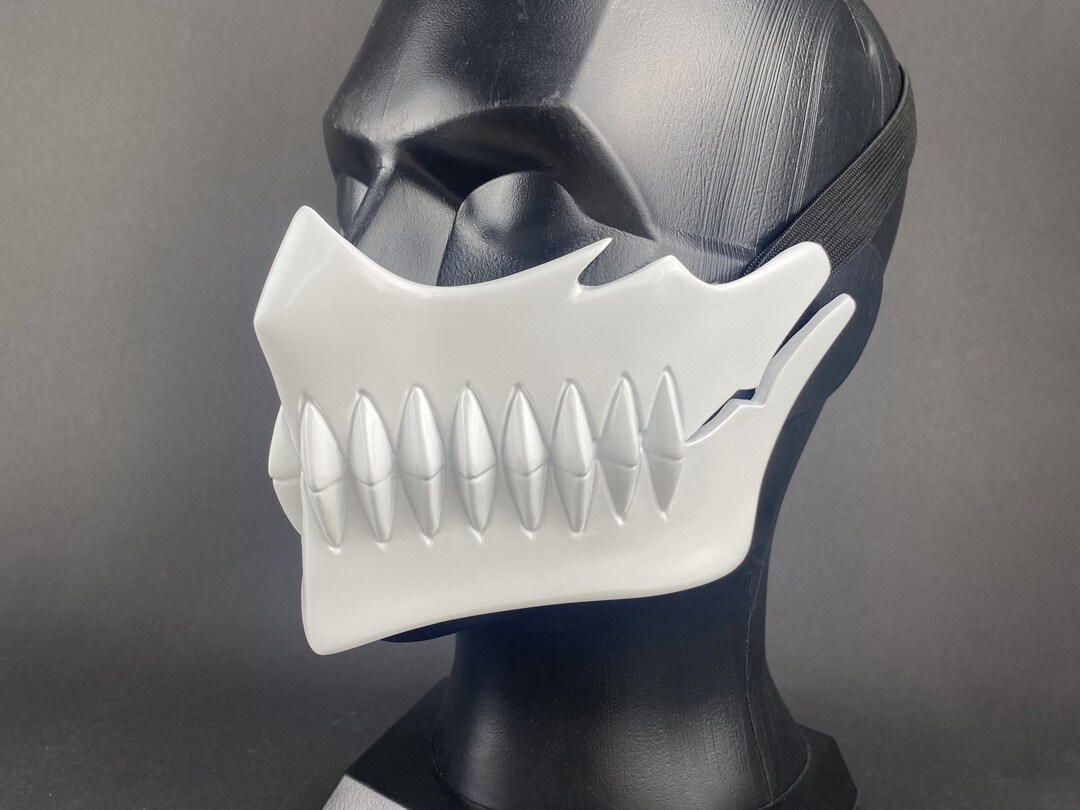 Skeleton Teeth Half Face Mask Tear Halibel Cosplay Adult Mask Halloween ...