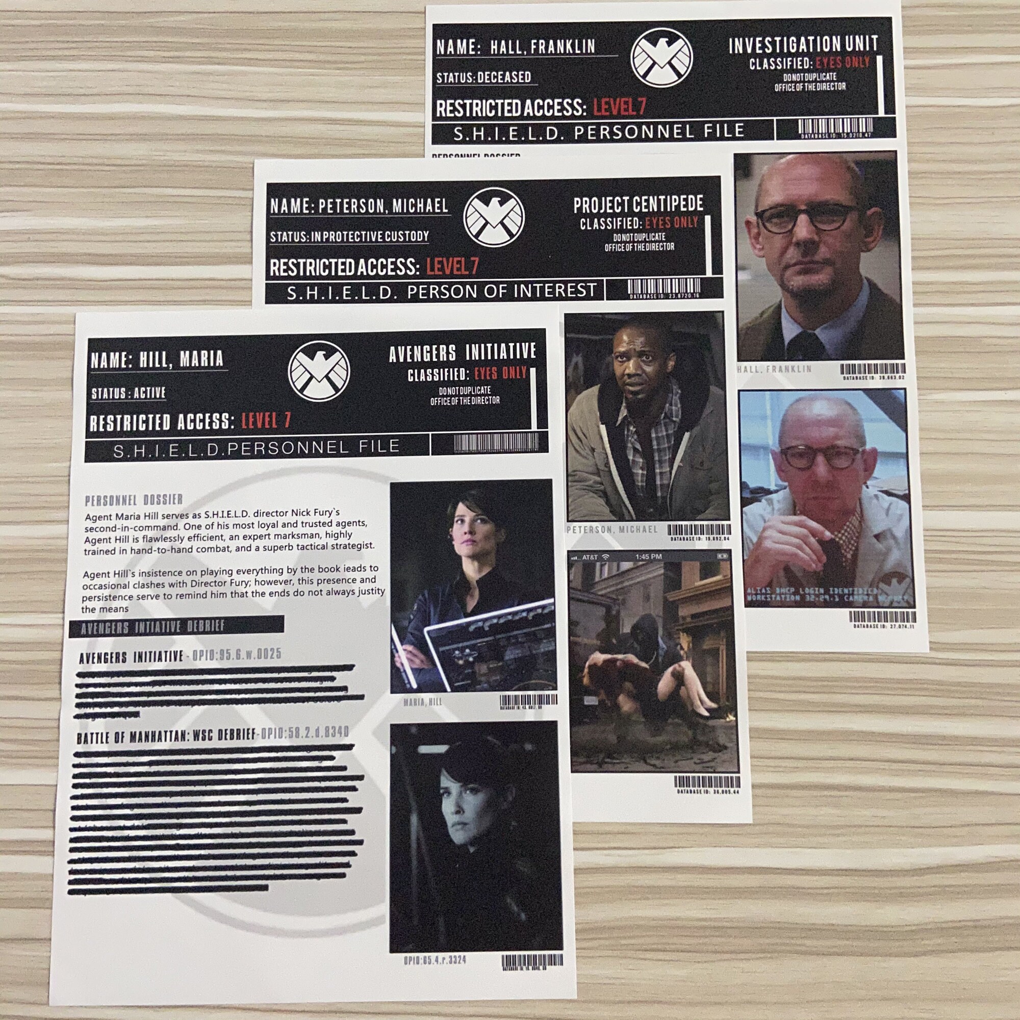 Agents File S.H.I.E.L.D. Secret File with ID Cards Paper Props | Etsy