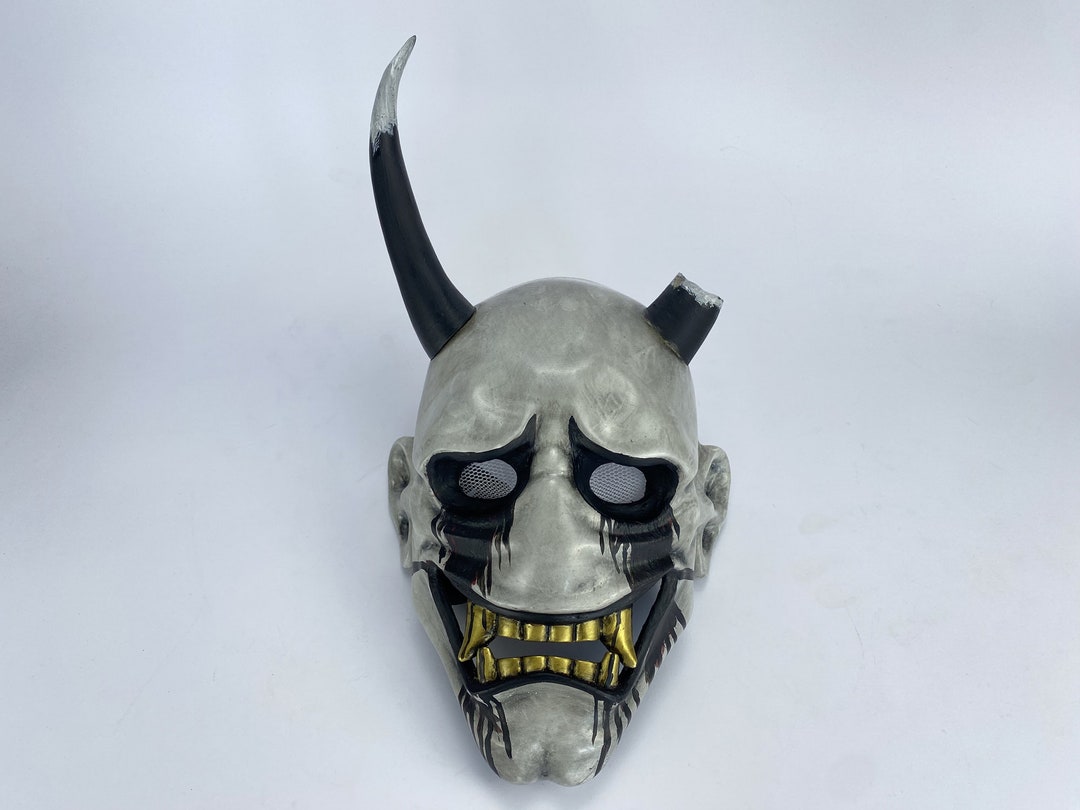 Hannya Mask White and Black Samurai Mask Crying Hannya - Etsy
