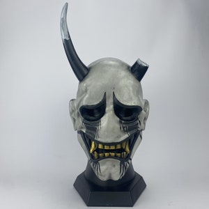 Hannya Mask White and Black Samurai Mask Crying Hannya Halloween Demon ...