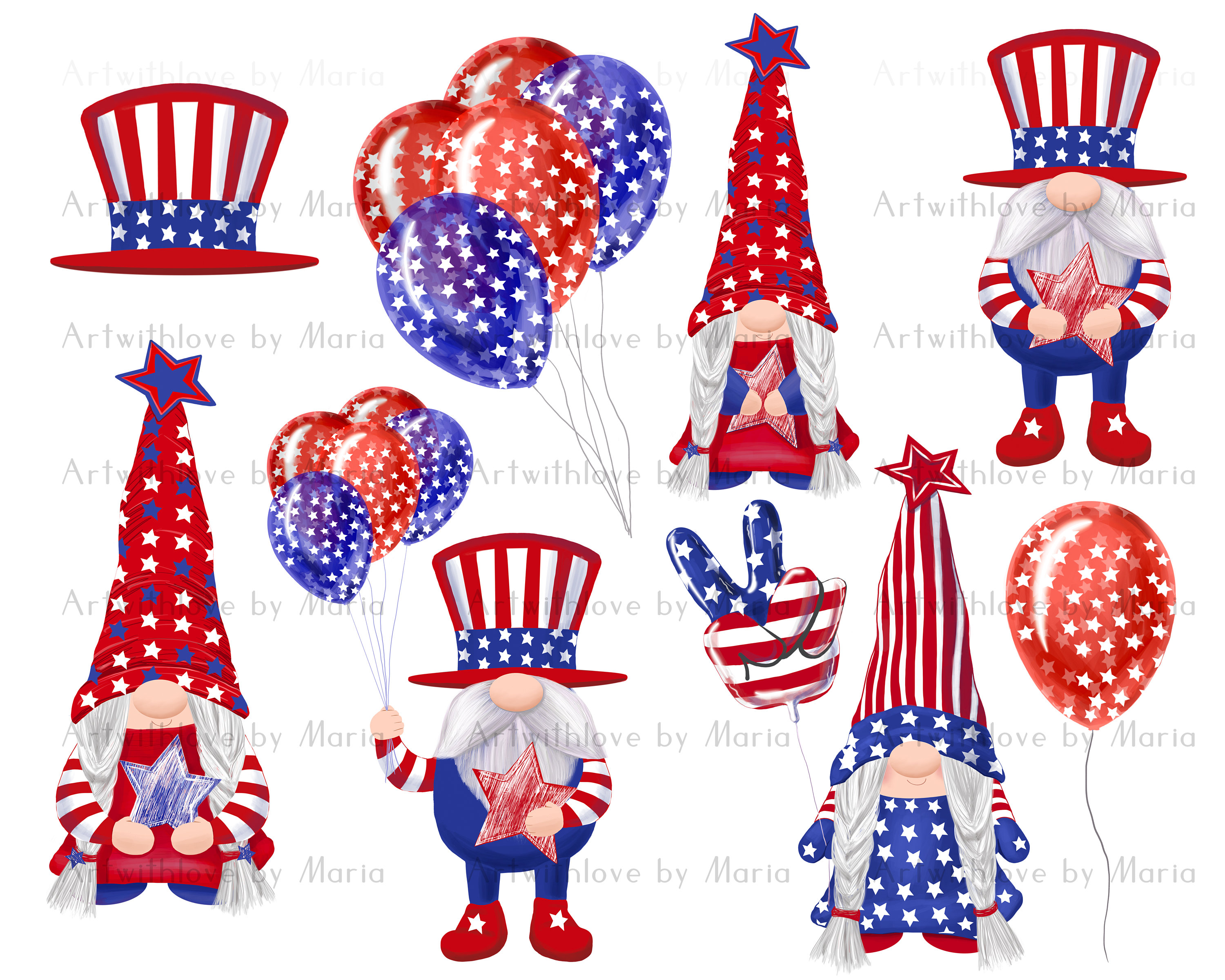 4th of July Clipart, Independence Day Clipart, America Patriotic ...