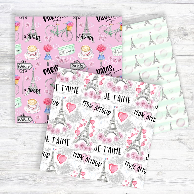 Paris Digital Paper, Paris Clipart, Valentines Day Digital Paper ...