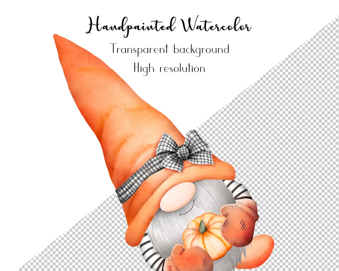 Autumn Gnomes Clipart Thanksgiving Clipart Watercolor - Etsy