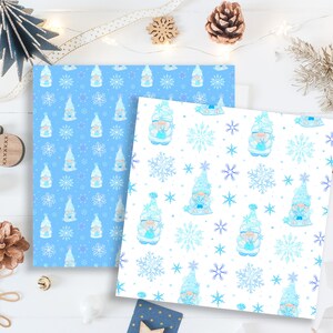 Snowflake Digital Paper, Christmas Digital Paper, Gnomes Patterns ...