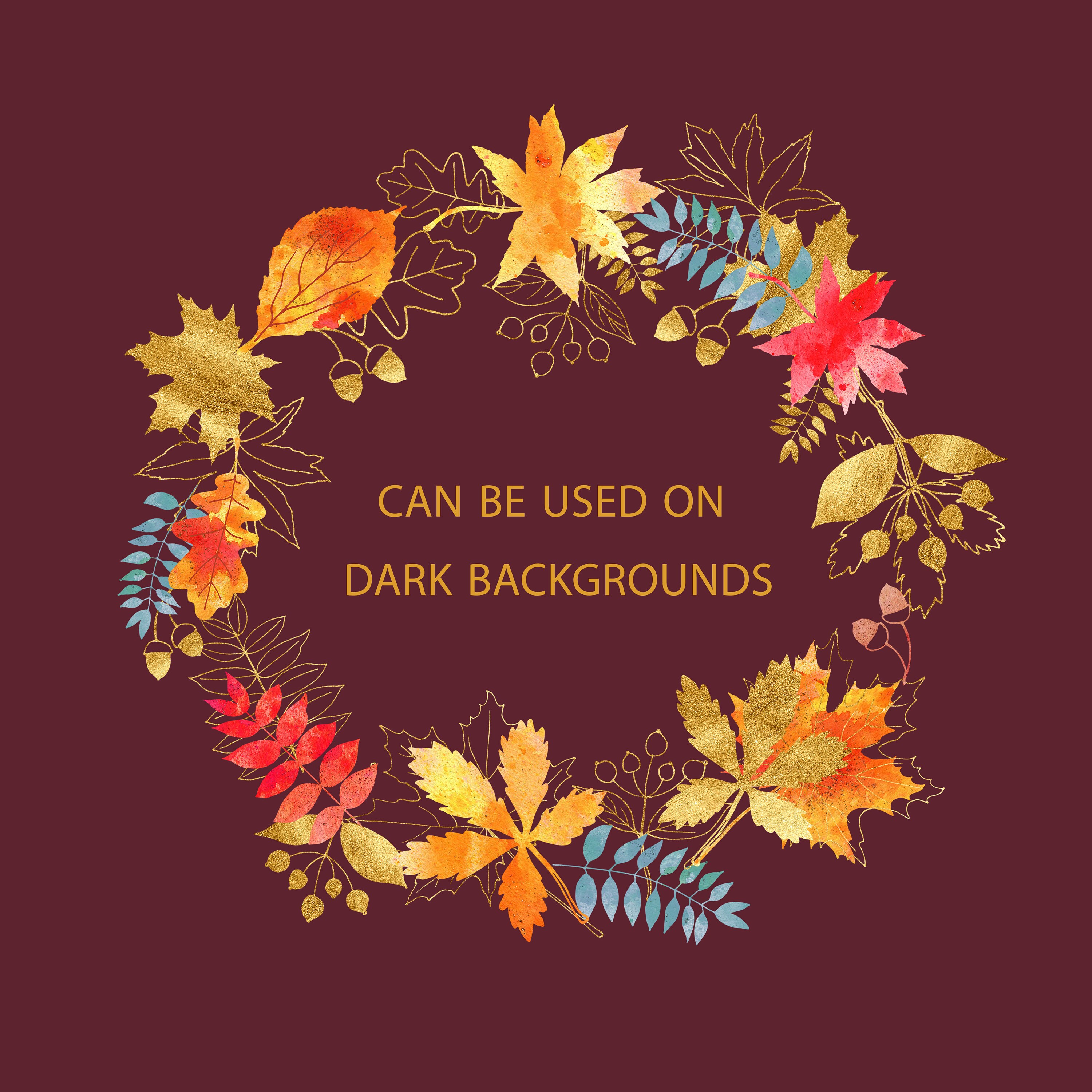 Thanksgiving Clipart, Wreath, Autumn Wreath Clipart, Watercolor Clipart ...