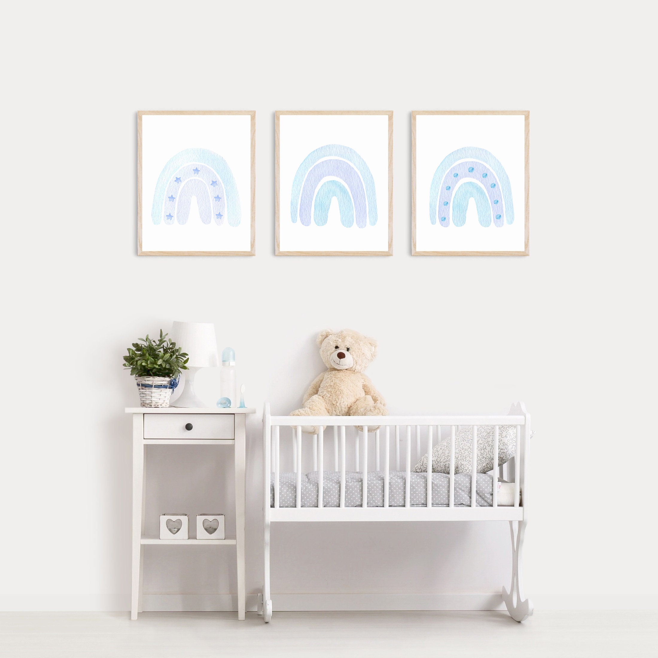 Blue Rainbow Clipart Watercolor Rainbow Clipart Watercolor - Etsy