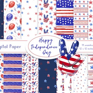 Independence Day Digital Paper, 4th of July Digital Paper, Seamless ...