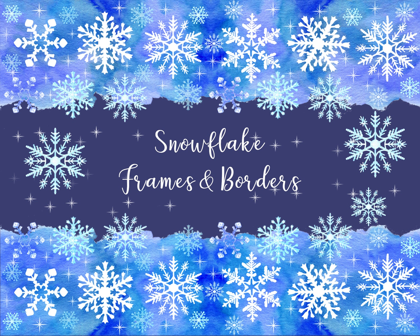 Snowflake Clipart, Christmas Frames Clipart, Winter Clipart, Christmas ...