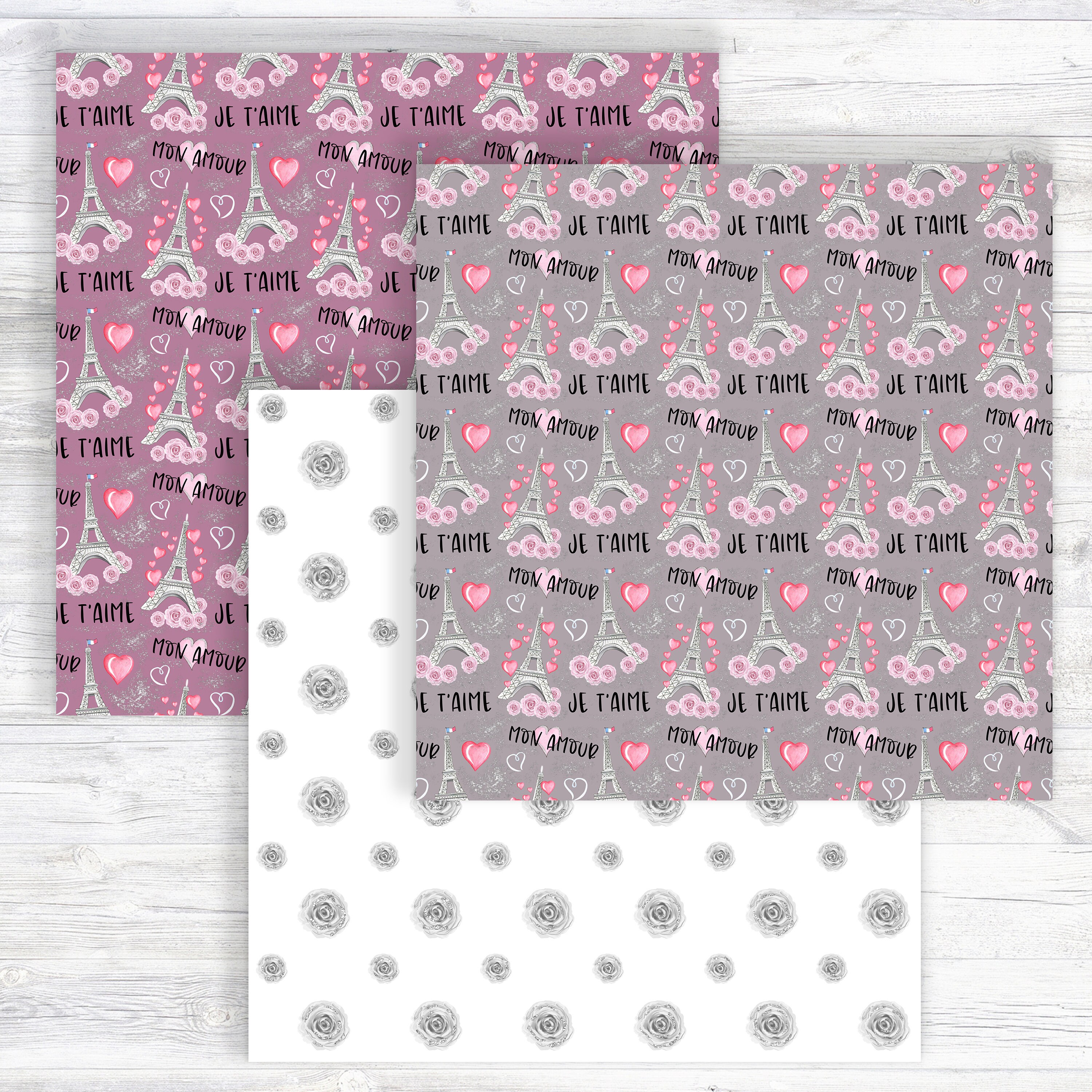 Paris Digital Paper, Paris Clipart, Valentines Day Digital Paper ...