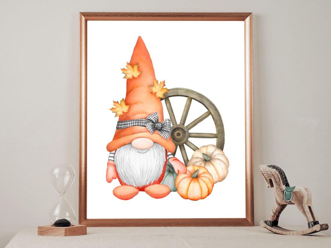 Autumn Gnomes Clipart Thanksgiving Clipart Watercolor - Etsy