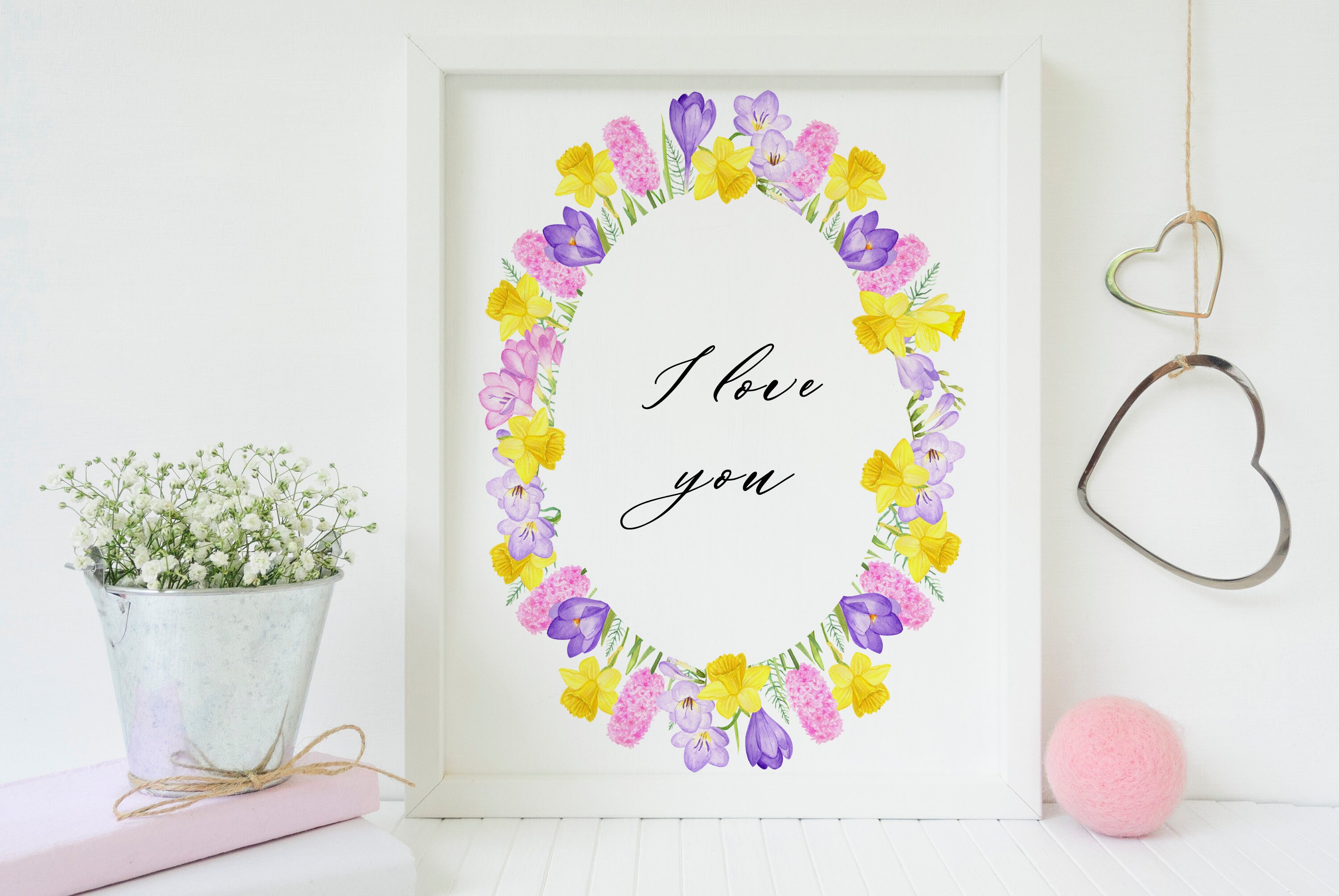 Spring Frame Clipart Floral Frame Clipart Floral Borders - Etsy
