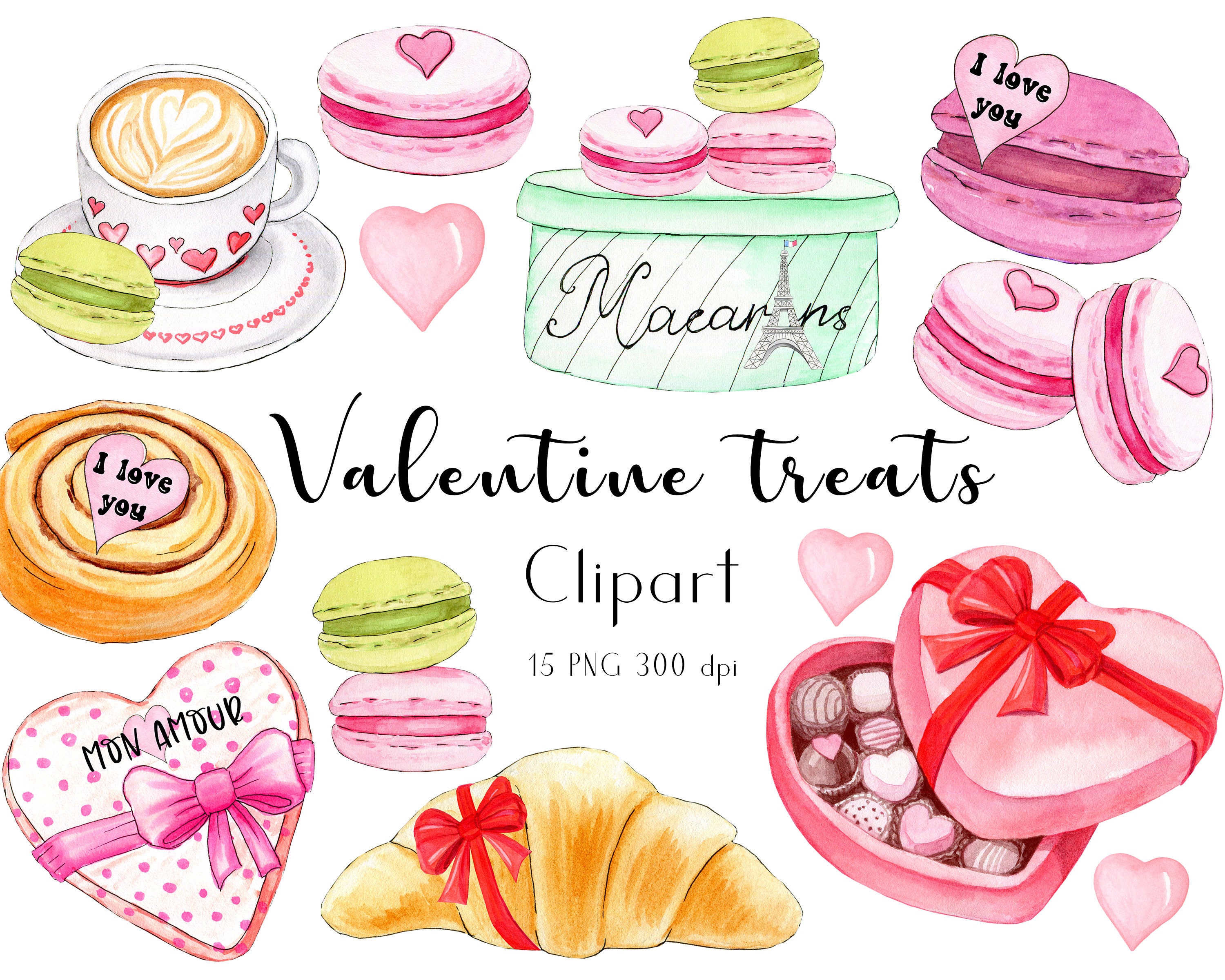 Valentine Day Clipart Valentines Day Sweets Clipart Love - Etsy