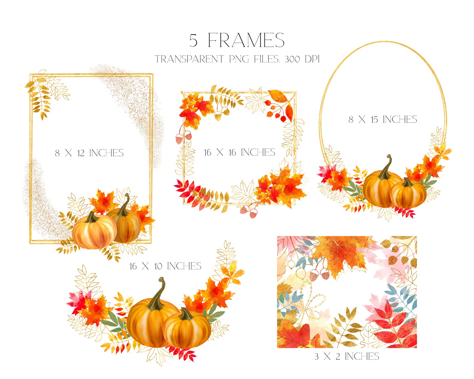 Autumn Clipart, Fall Clipart, Thanksgiving Clipart, PNG, Watercolor ...