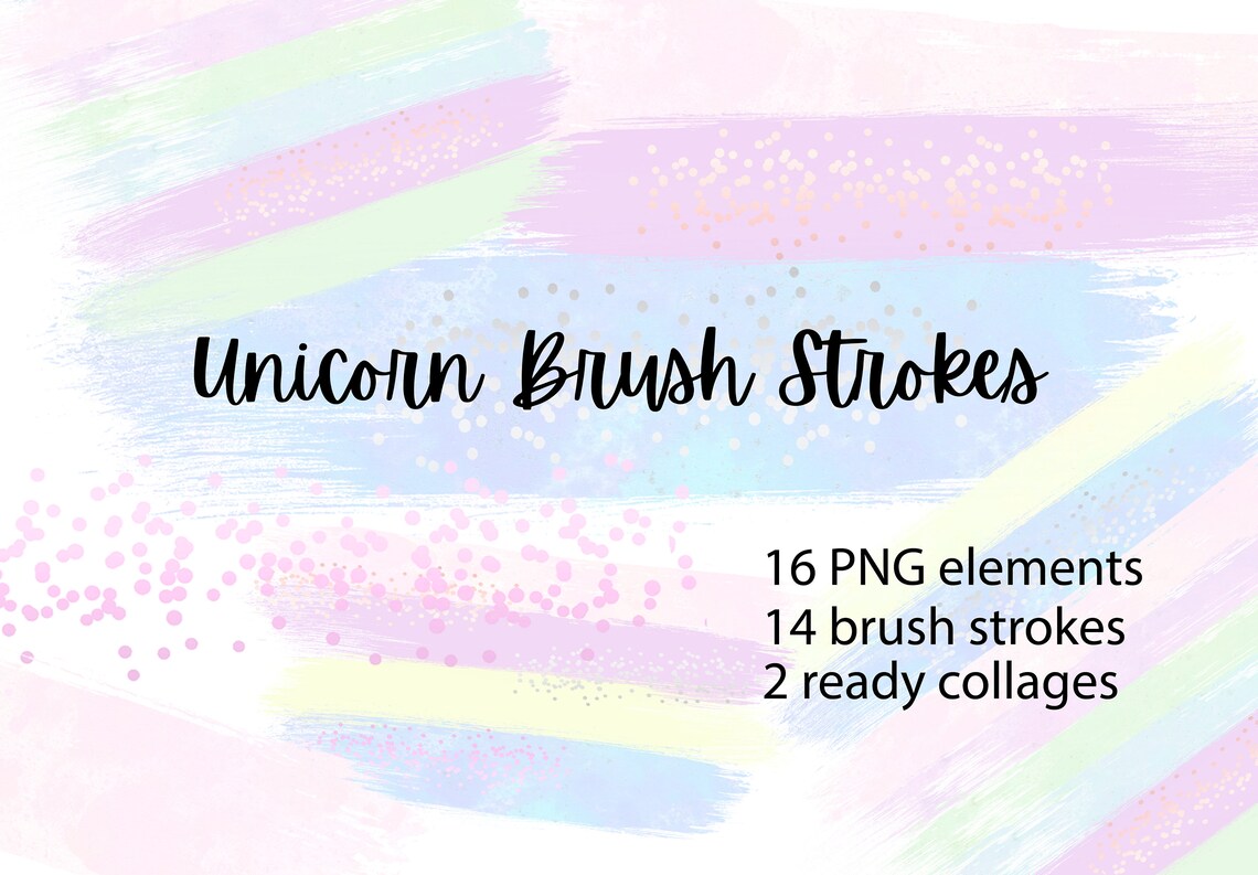 Brush Strokes Clipart, Brush Strokes, Watercolor Clipart, Rainbow ...