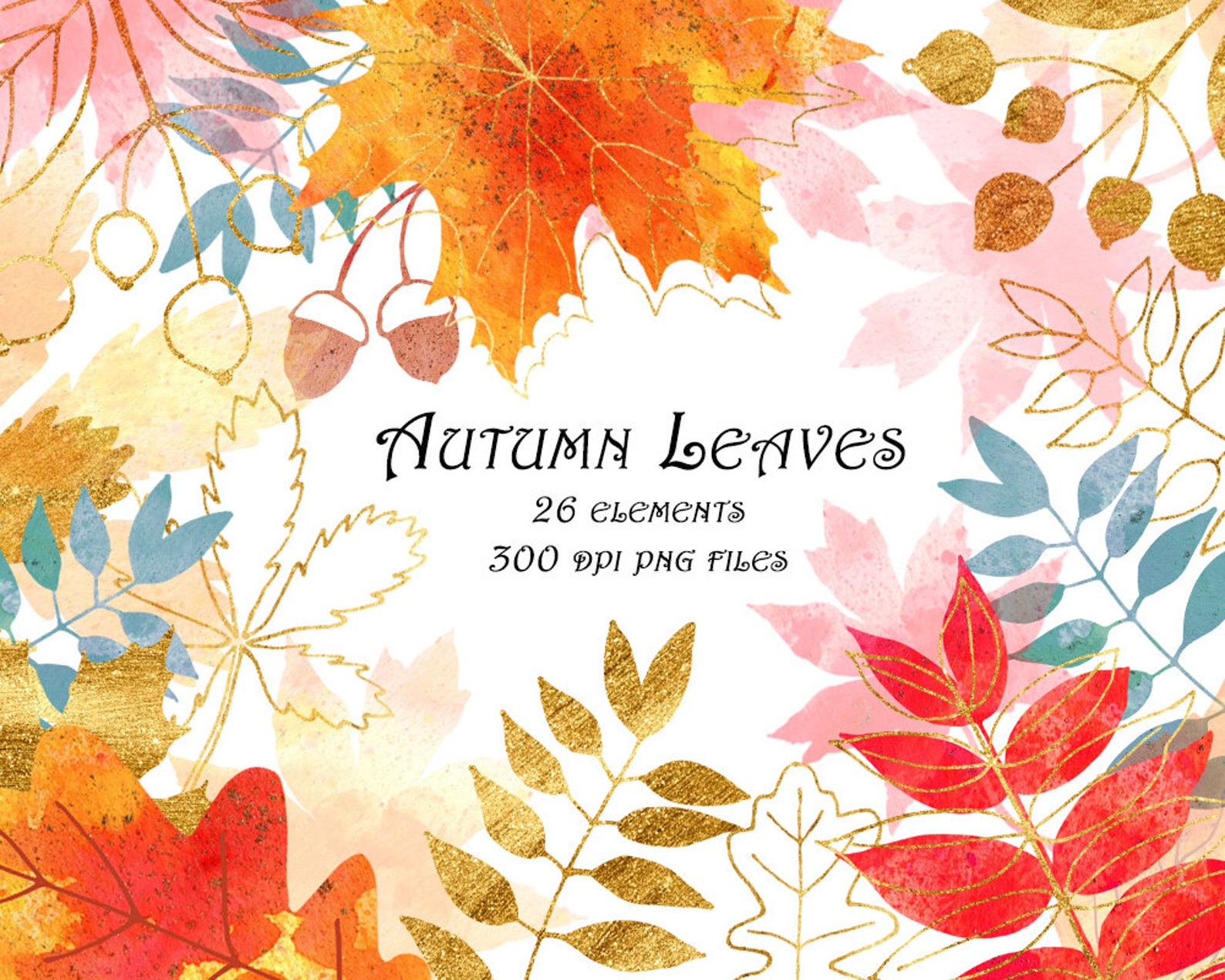 Thanksgiving Clipart Watercolor Clipart Fall Clipart Autumn | Etsy