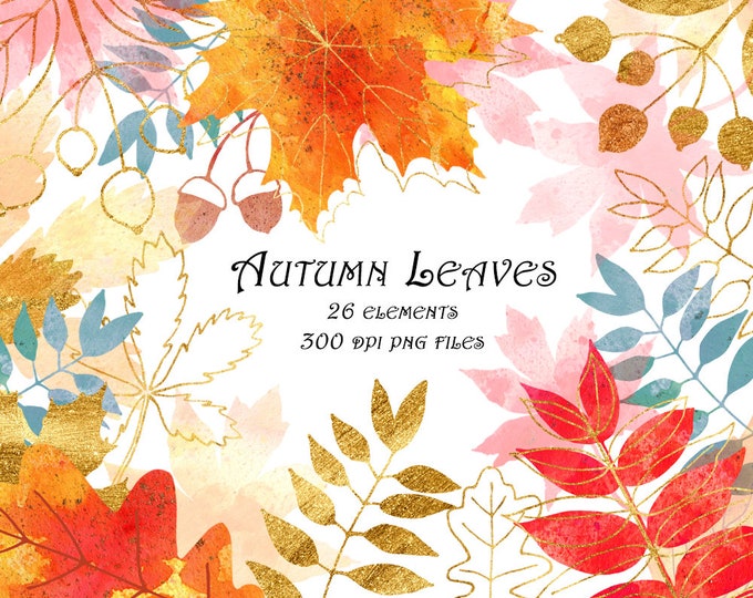 Thanksgiving Clipart, Watercolor Clipart, Fall Clipart, Autumn Clipart ...