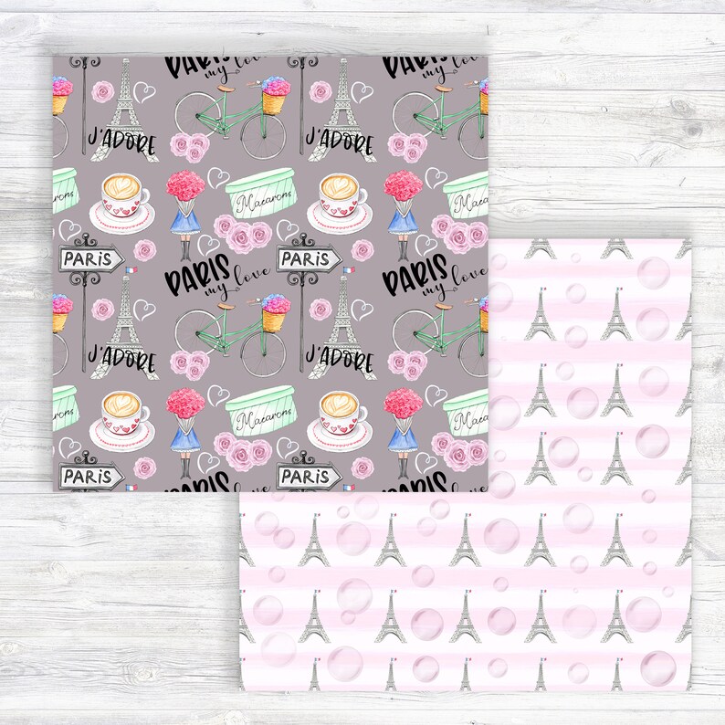 Paris Digital Paper, Paris Clipart, Valentines Day Digital Paper ...