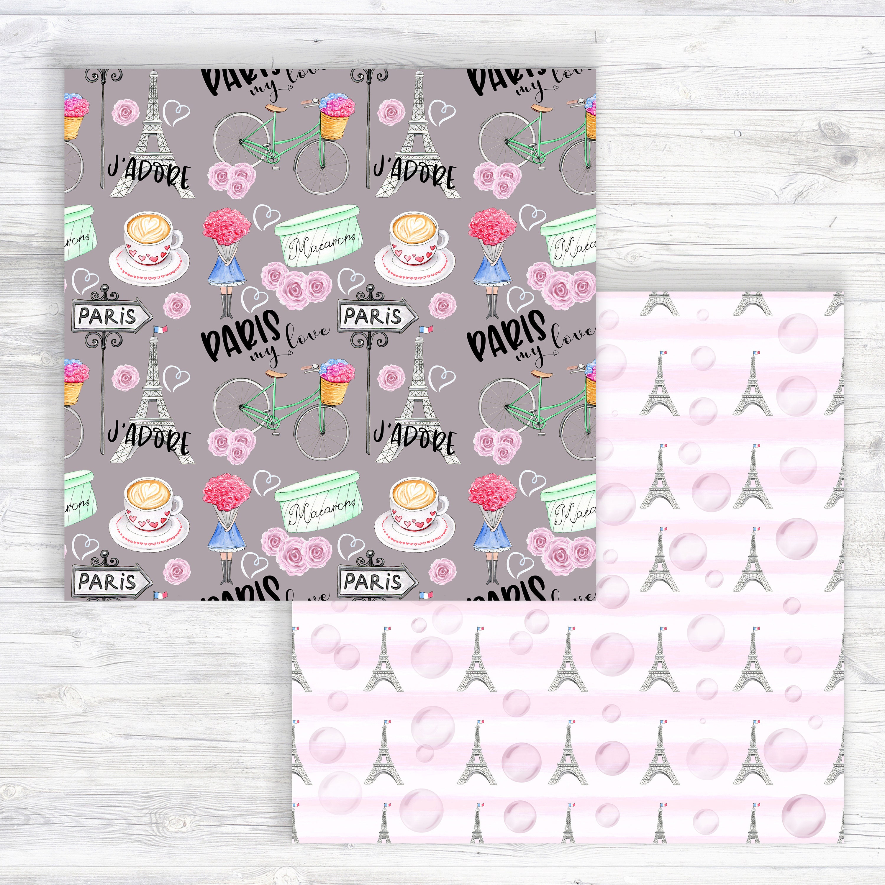 Paris Digital Paper, Paris Clipart, Valentines Day Digital Paper ...