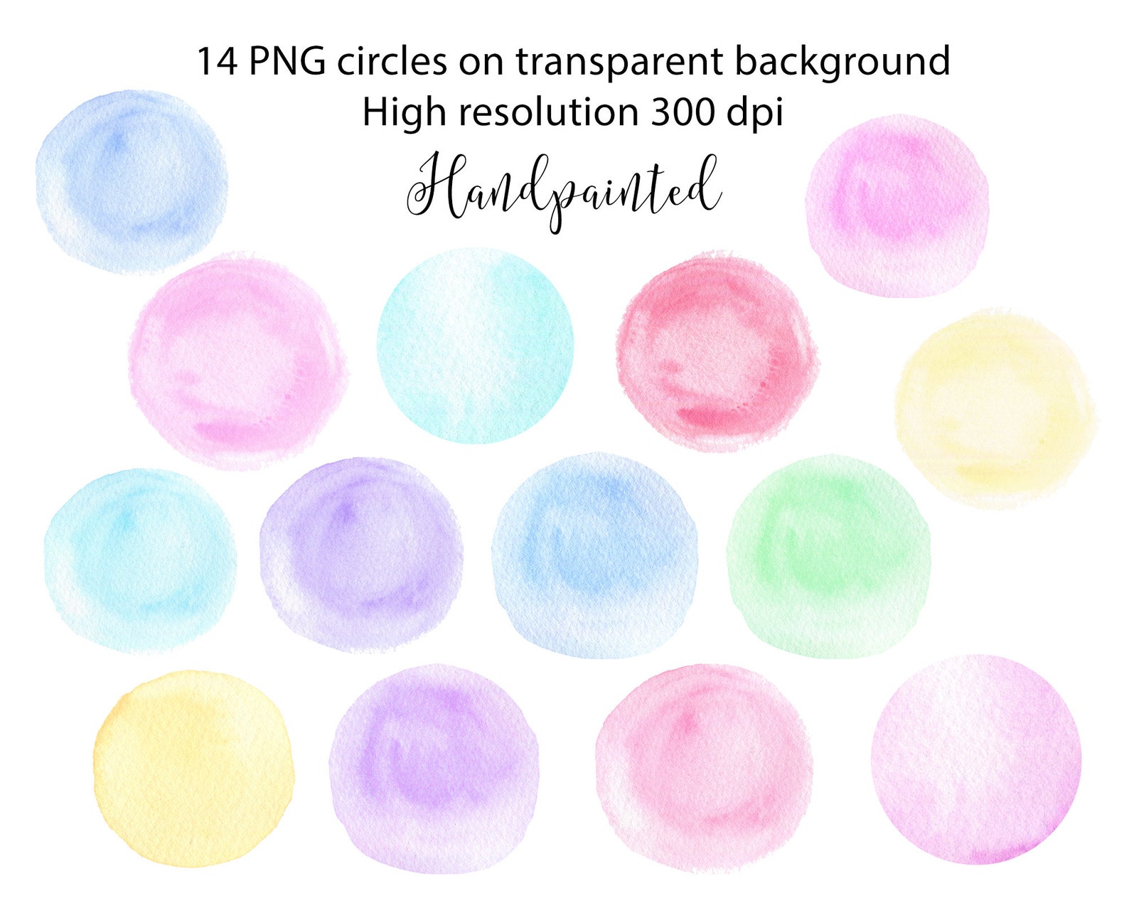Dots Clipart, Watercolor Circles Clipart, Pastel Clipart, Circles ...