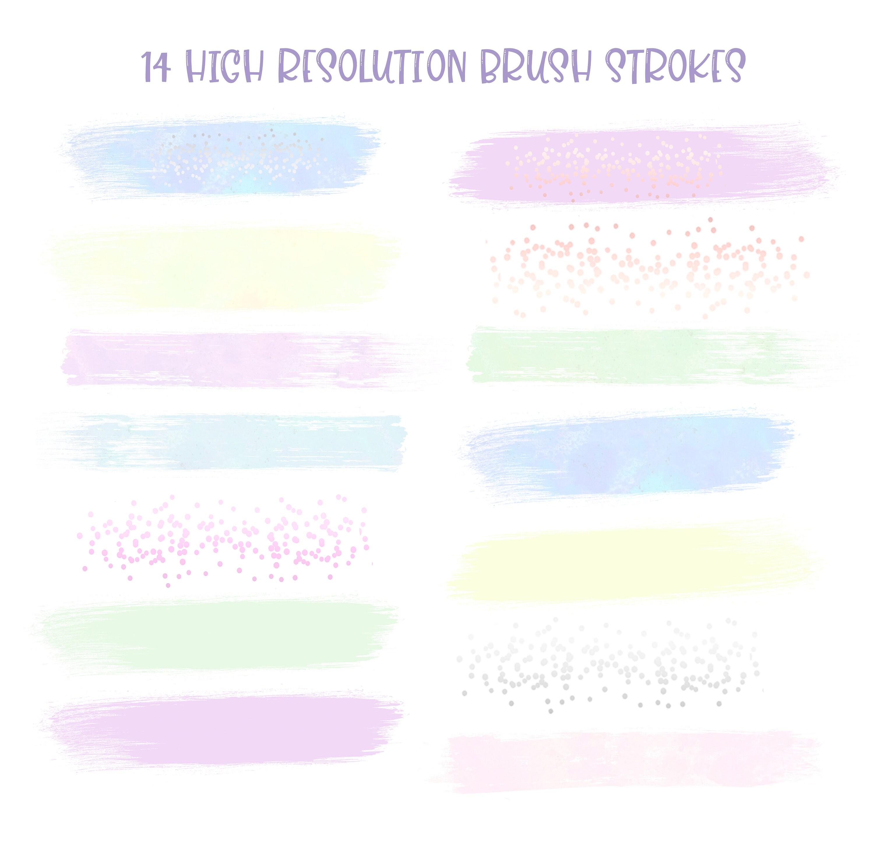 Brush Strokes Clipart, Brush Strokes, Watercolor Clipart, Rainbow ...