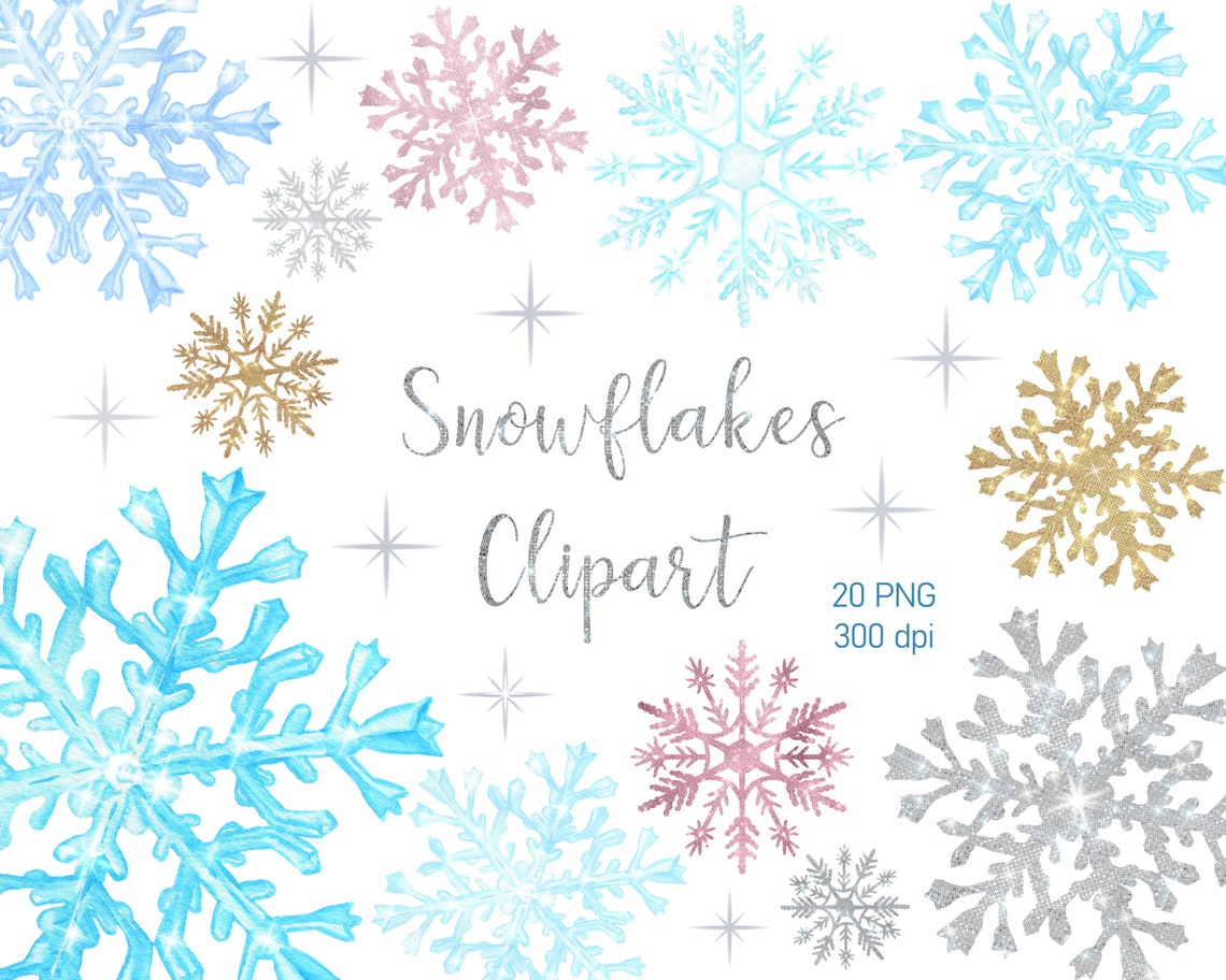 Christmas Clipart PNG Winter Clipart Snowflake Clipart - Etsy