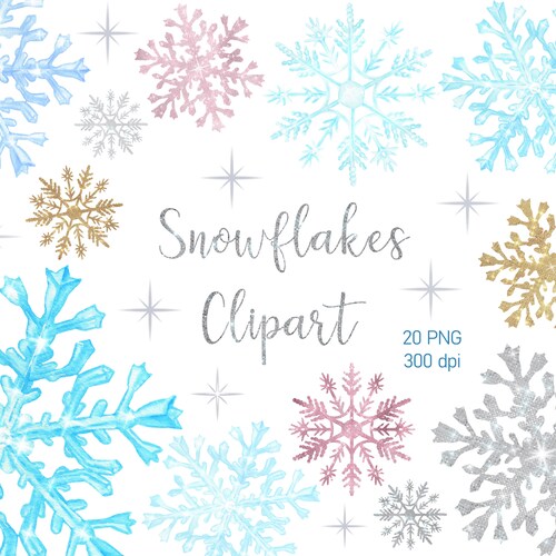 Christmas Clipart PNG Winter Clipart Snowflake Clipart - Etsy