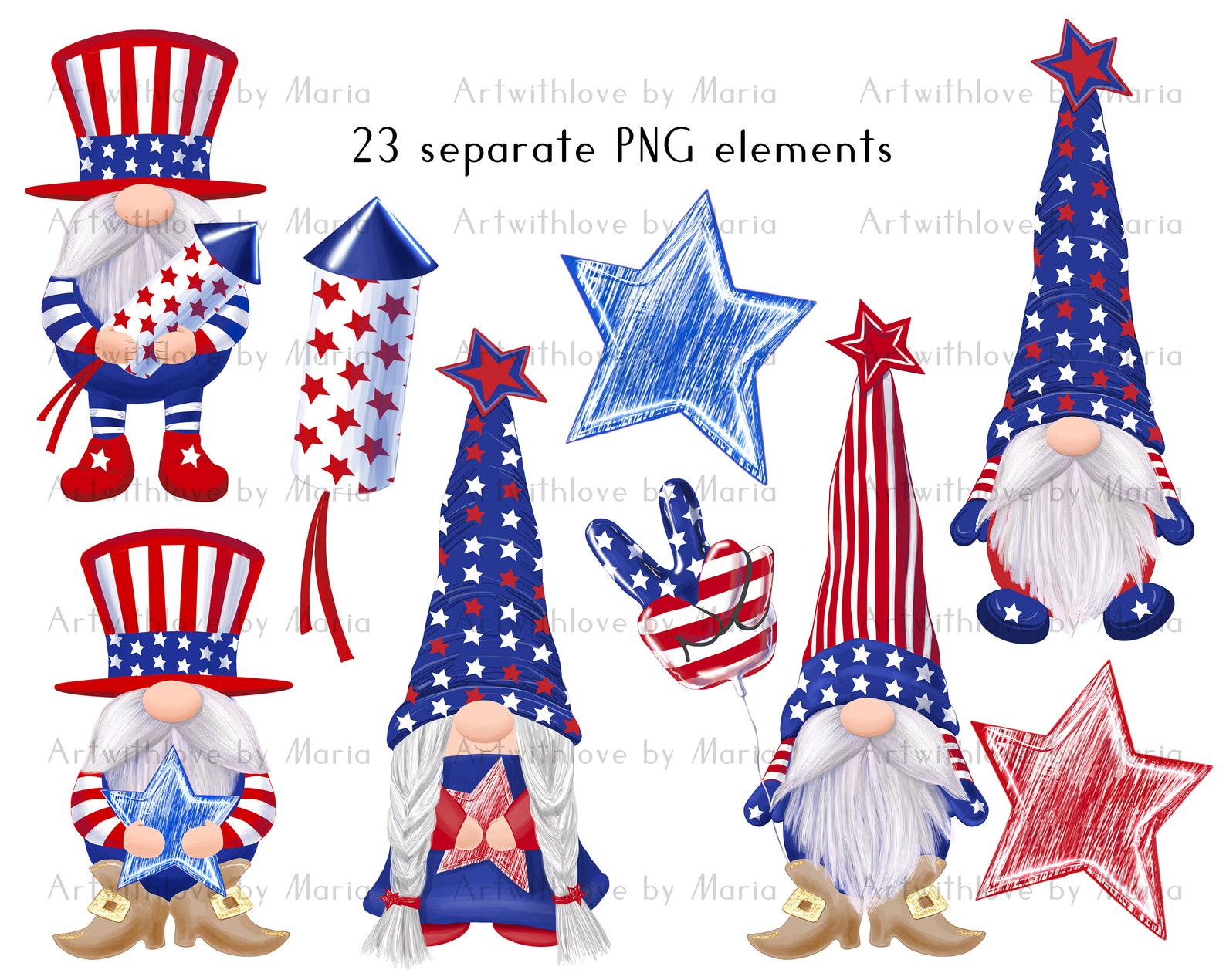 4th of July Clipart, Independence Day Clipart, America Patriotic ...