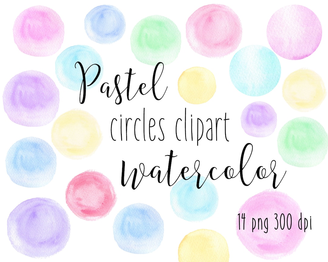 Dots Clipart, Watercolor Circles Clipart, Pastel Clipart, Circles ...