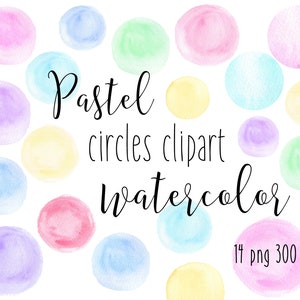 Dots Clipart, Watercolor Circles Clipart, Pastel Clipart, Circles ...