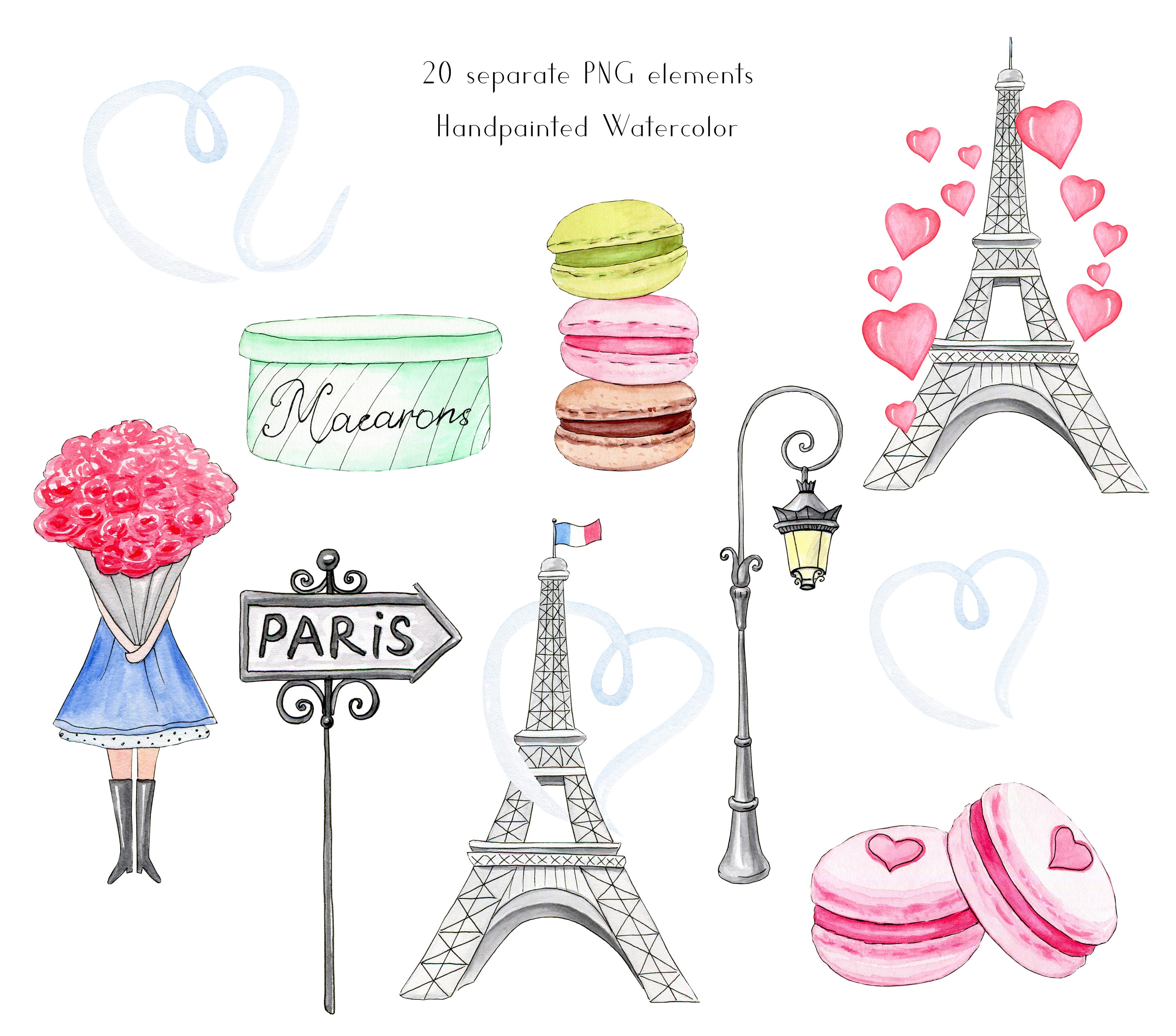 Paris Clipart Travel Clipart Valentine Day Clipart Love - Etsy Canada