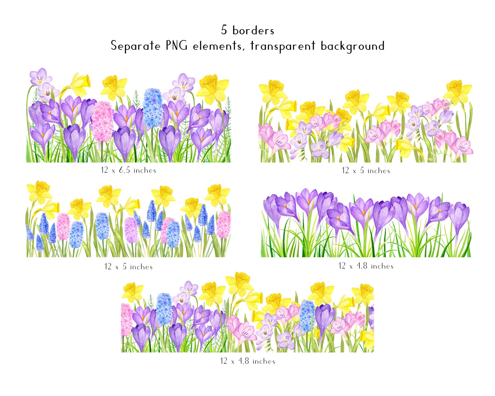 Spring Frame Clipart Floral Frame Clipart Floral Borders - Etsy