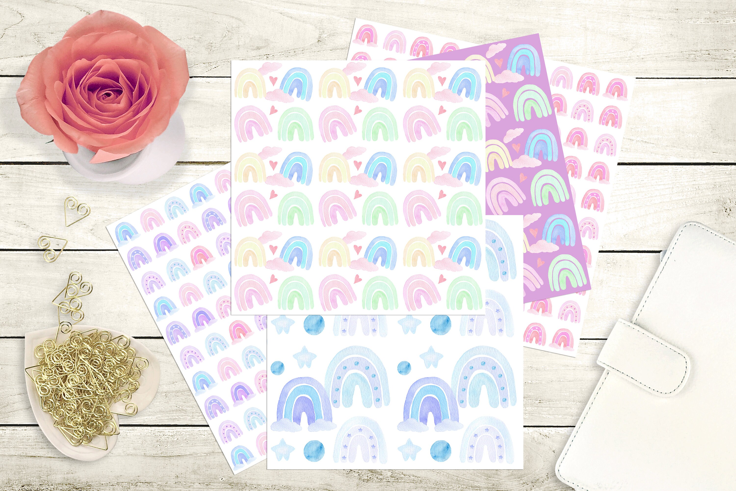 Pastel Rainbow Digital Paper Pastel Digital Paper Pastel - Etsy