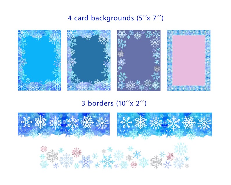 Snowflake Clipart, Christmas Frames Clipart, Winter Clipart, Christmas ...