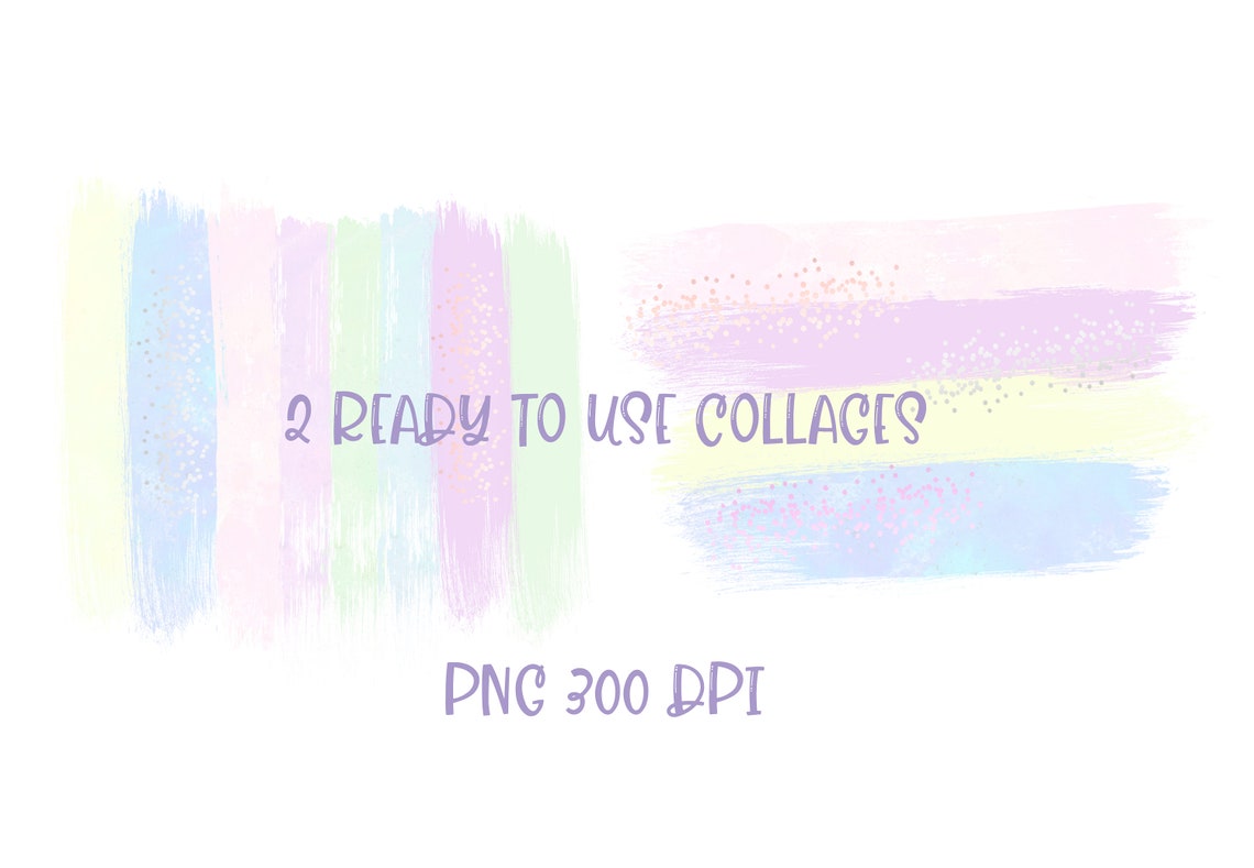Brush Strokes Clipart, Brush Strokes, Watercolor Clipart, Rainbow ...