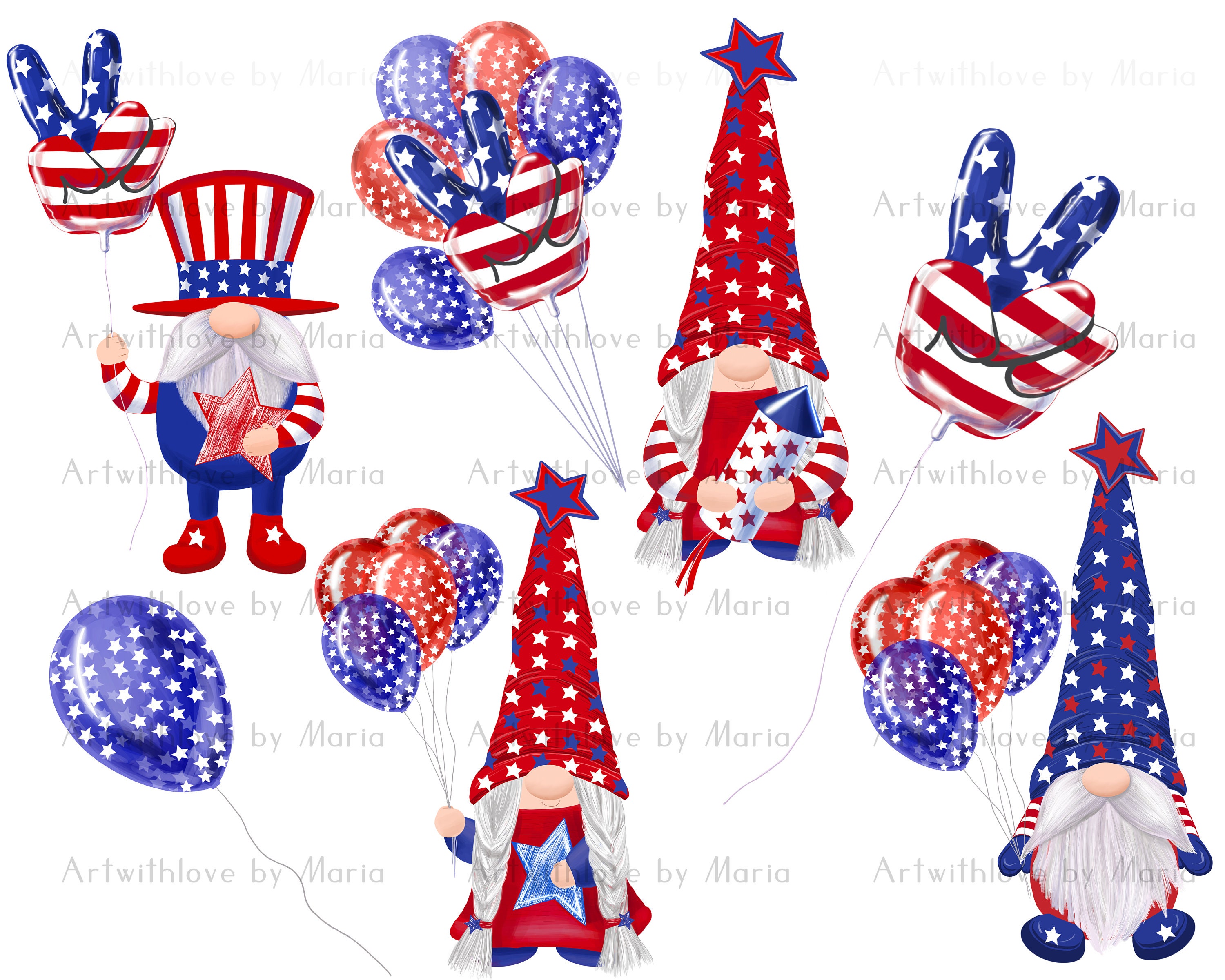 4th of July Clipart, Independence Day Clipart, America Patriotic ...