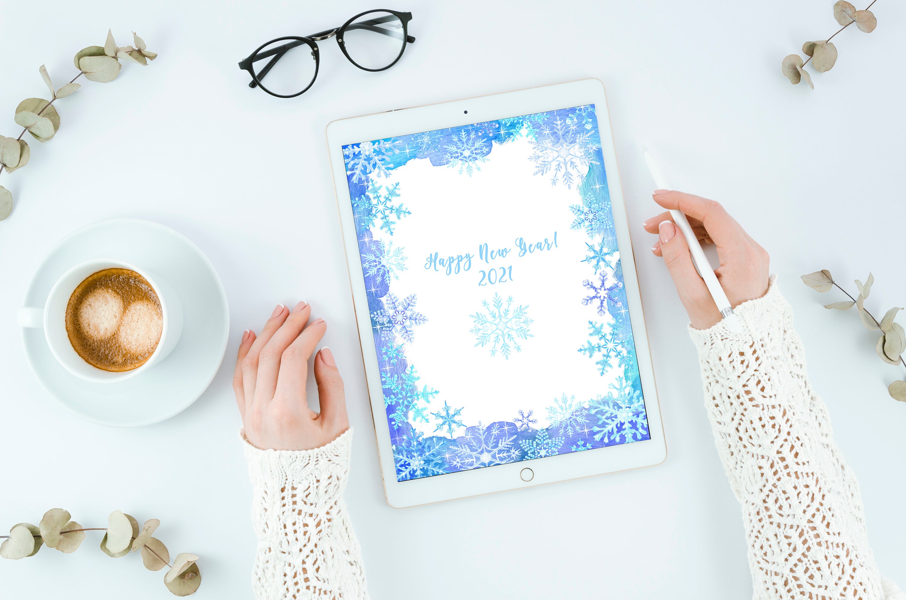 Winter Frames Clipart Snowflakes PNG Floral Frames Clipart - Etsy